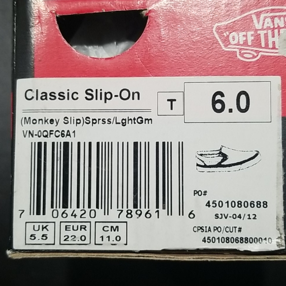 Vans | Shoes | Vans Infanttoddler Monkey Slipons Sneakers | Poshmark